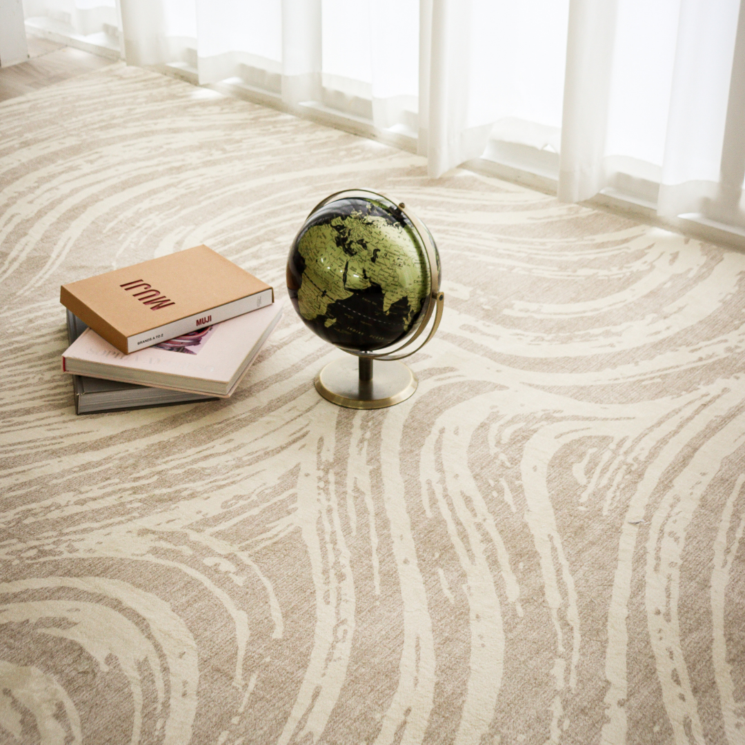 Modern Blue Wave Carpet | Soft Grey & Blue Wave Design – The Carpetier™